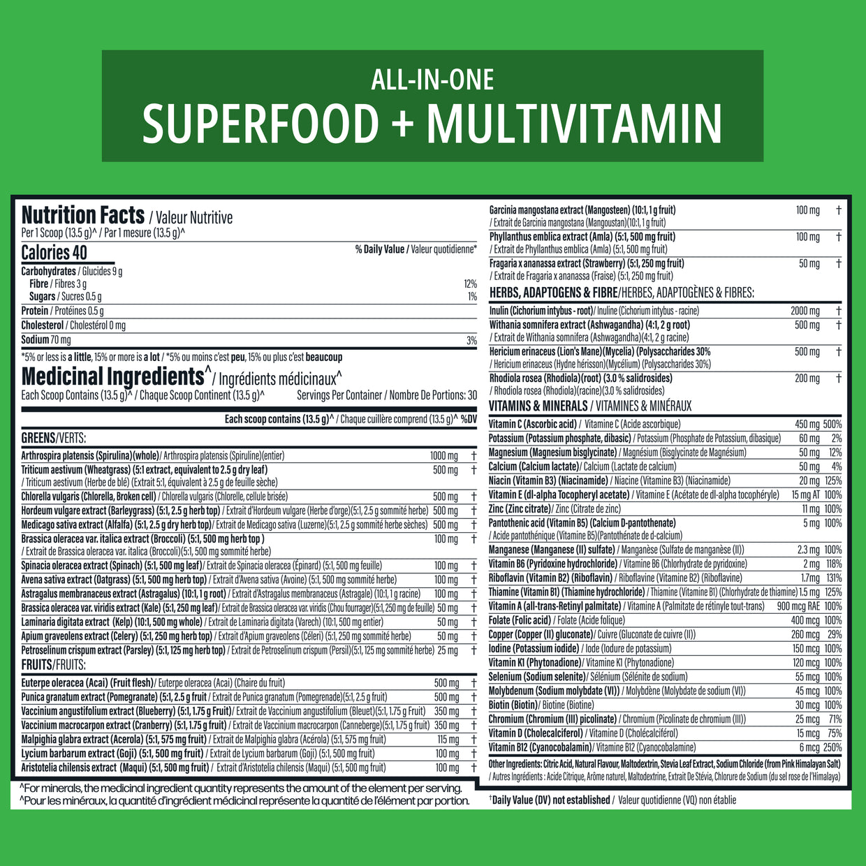 MultiGreens - All-in-One Superfood + Multivitamin – TC Nutrition Canada ...